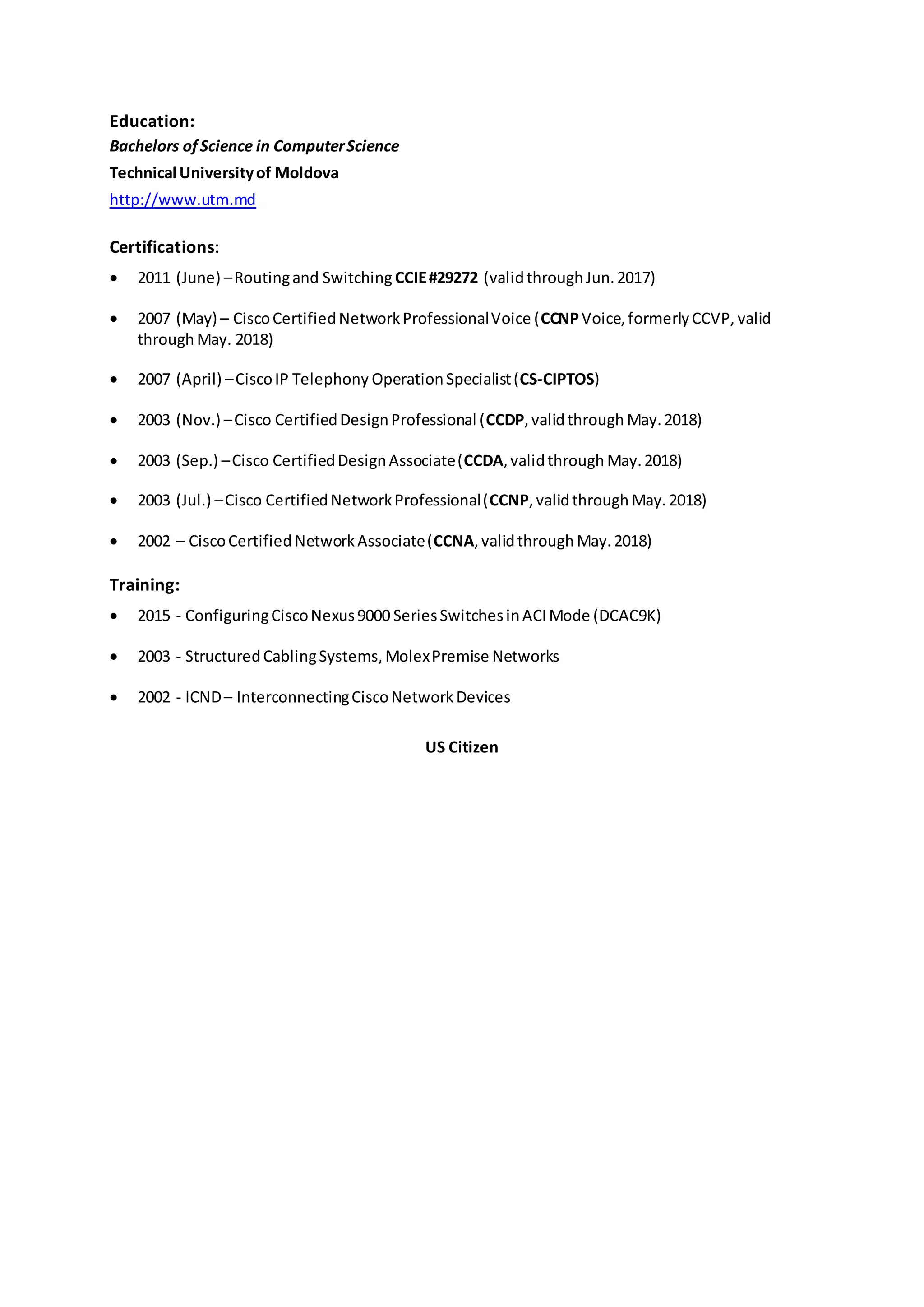 Alexei_Plescan - updated | DOCX | Computer Networking | Computing