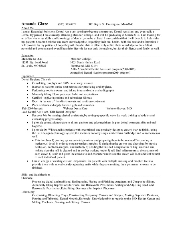 amanda-hygiene resume | PDF