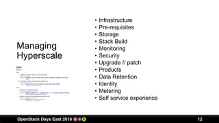 OpenStack Management at Hyperscale | PPTX | Cloud Computing | Internet