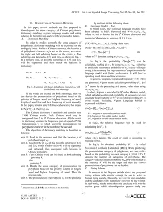 Effective Approach for Disambiguating Chinese Polyphonic Ambiguity | PDF
