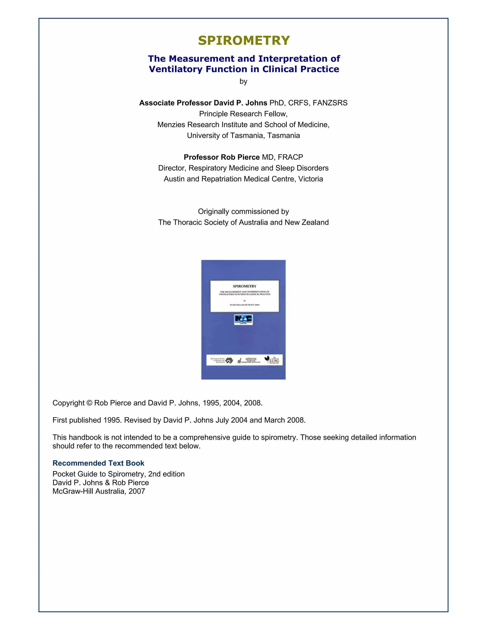 211 spirometer handbook-naca | PDF