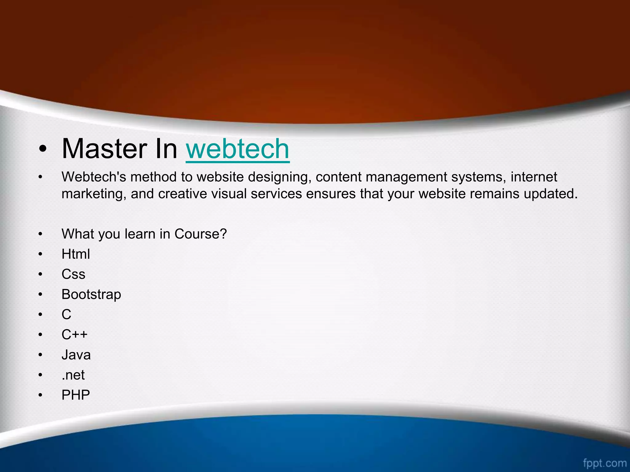 Master In webtech | PPT