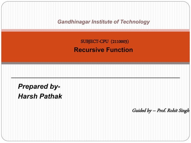 Recursive Function | PPTX