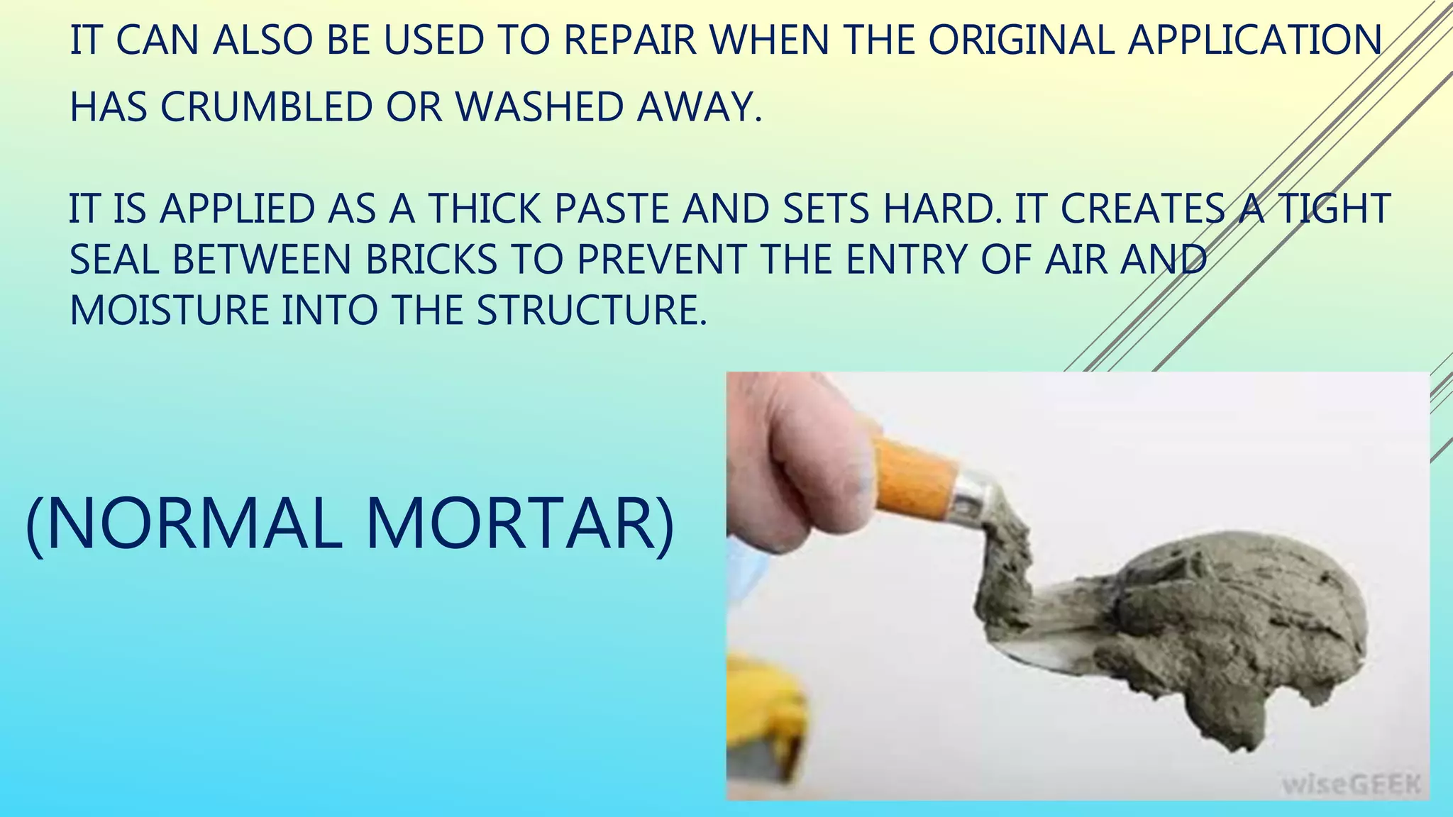 mortar, concrete, bitumen, paints | PPTX