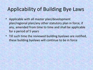 Principles and Building Bye Laws | PPT