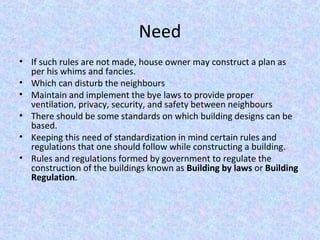 Principles and Building Bye Laws | PPT