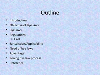 Principles and Building Bye Laws | PPT