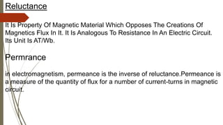 Magnetic Circuit & Energy Stored In Magnetic Field | PPTX