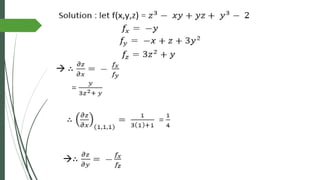total differential (chain rule ),implicit differentiation , euler’s theorem for homogeneous ...