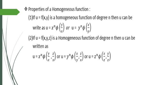 total differential (chain rule ),implicit differentiation , euler’s theorem for homogeneous ...