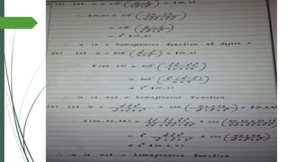 total differential (chain rule ),implicit differentiation , euler’s theorem for homogeneous ...