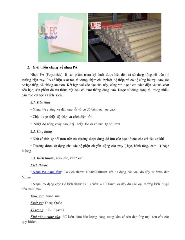 ĐỊA CHỈ CUNG CẤP NHỰA PA (POLYAMIDE) | PDF