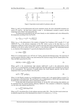Electrical and environmental parameters of the performance of polymer ...