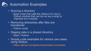 Globus Command Line Interface (APS Workshop) | PPT