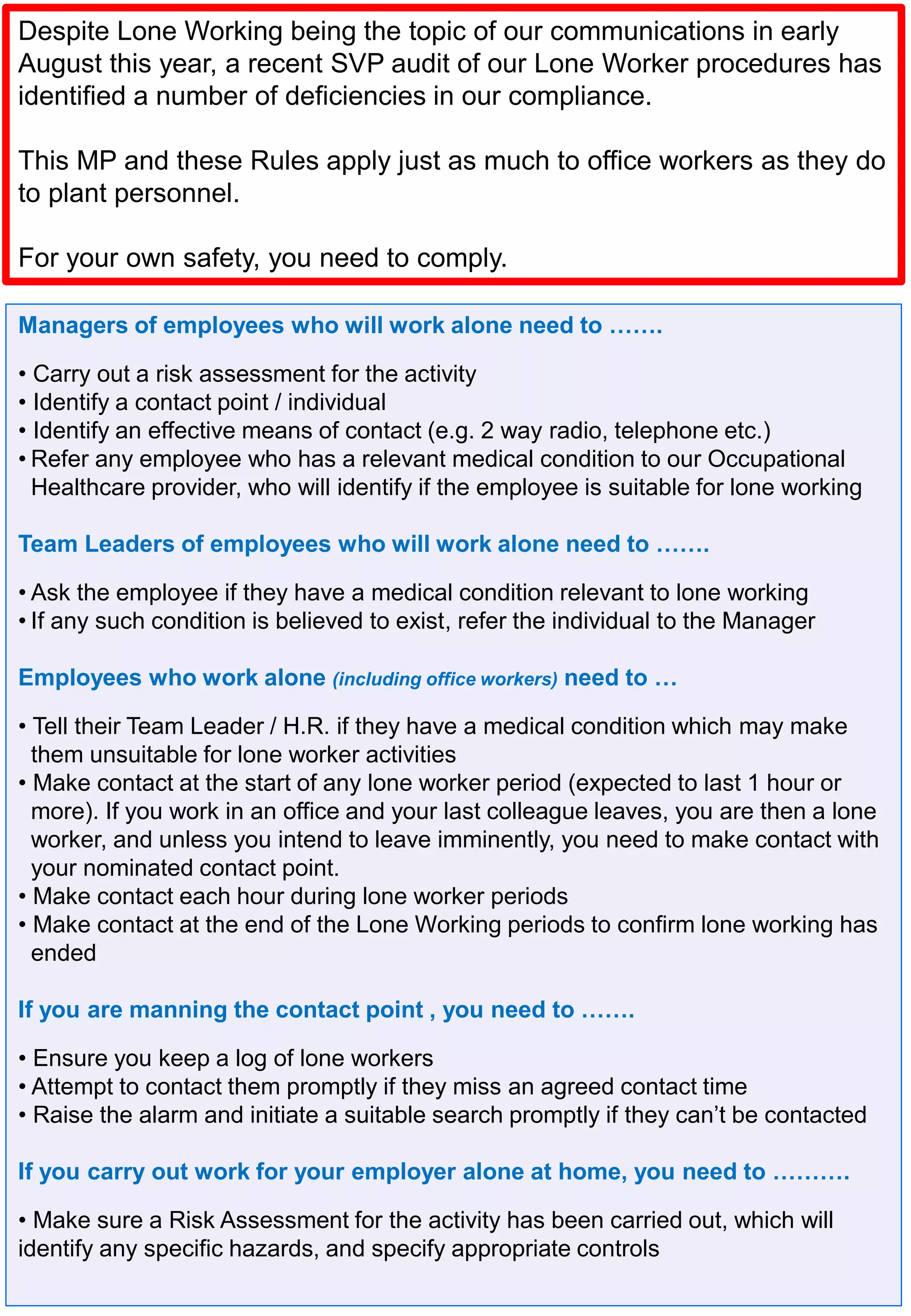 21 10 13 Lone and Isolated Workers | PDF