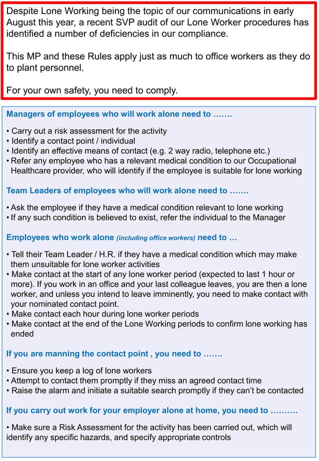 21 10 13 Lone and Isolated Workers | PDF | Business | Business and Finance
