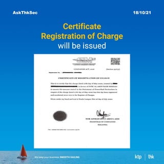 Registration of Charge | PPTX | Business | Business and Finance