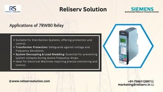 Ensuring Power Stability with Siemens 7RW80 Siprotec Voltage and ...
