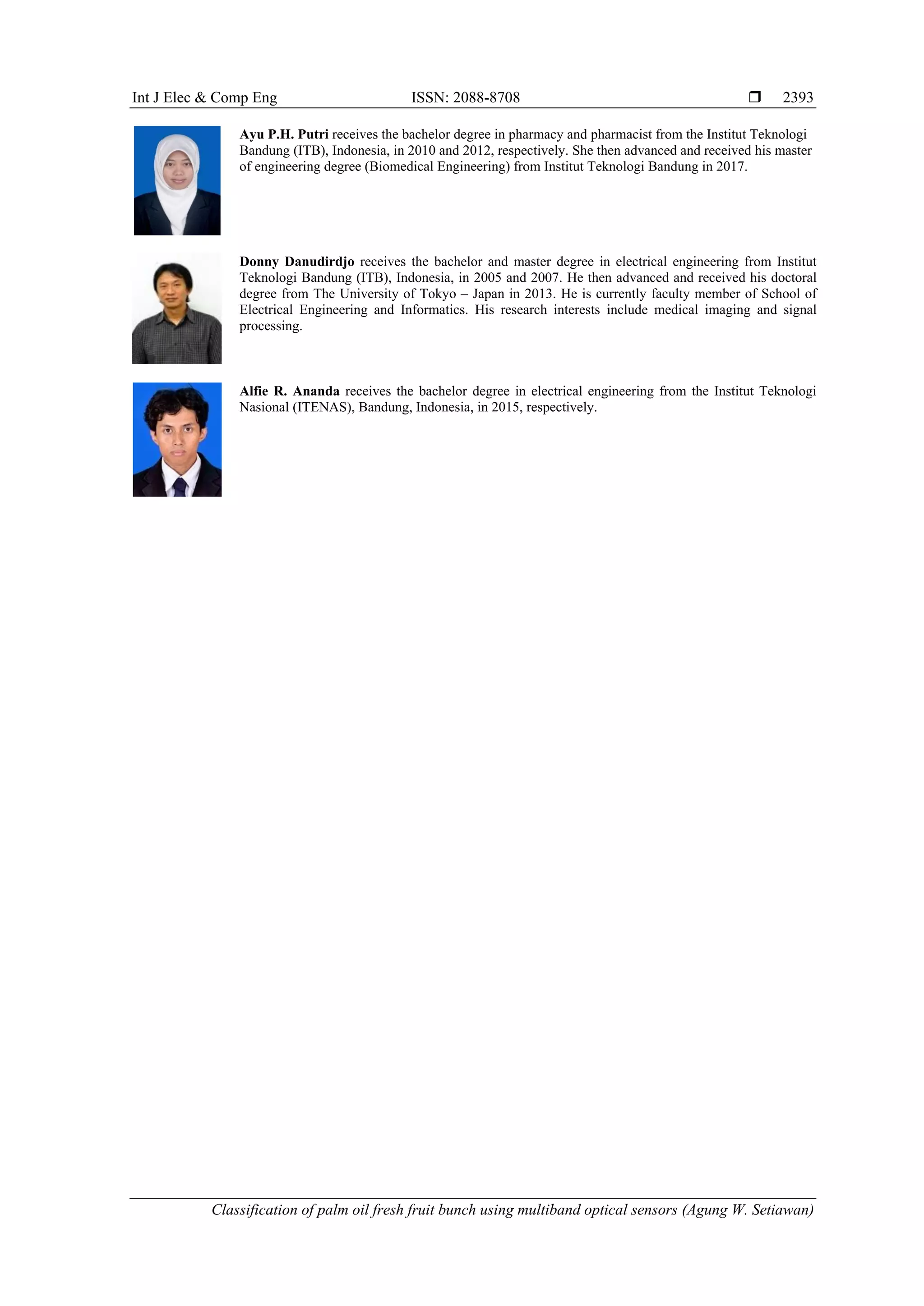 Classification of Palm Oil Fresh Fruit Bunch using Multiband Optical ...