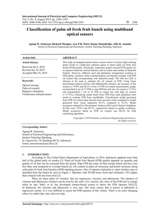 Classification of Palm Oil Fresh Fruit Bunch using Multiband Optical ...