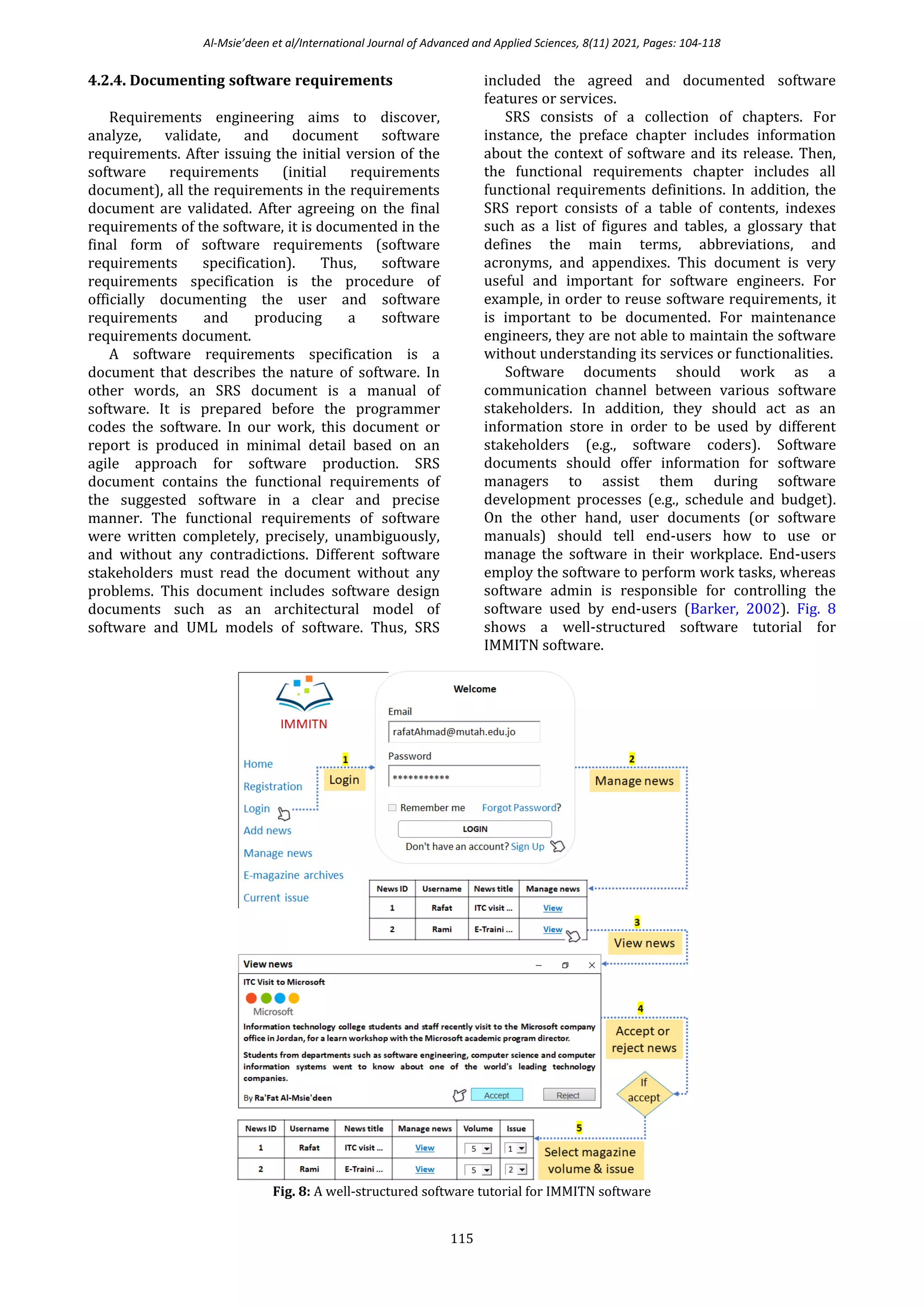 Constructing a software requirements specification and design for electronic IT news magazine ...