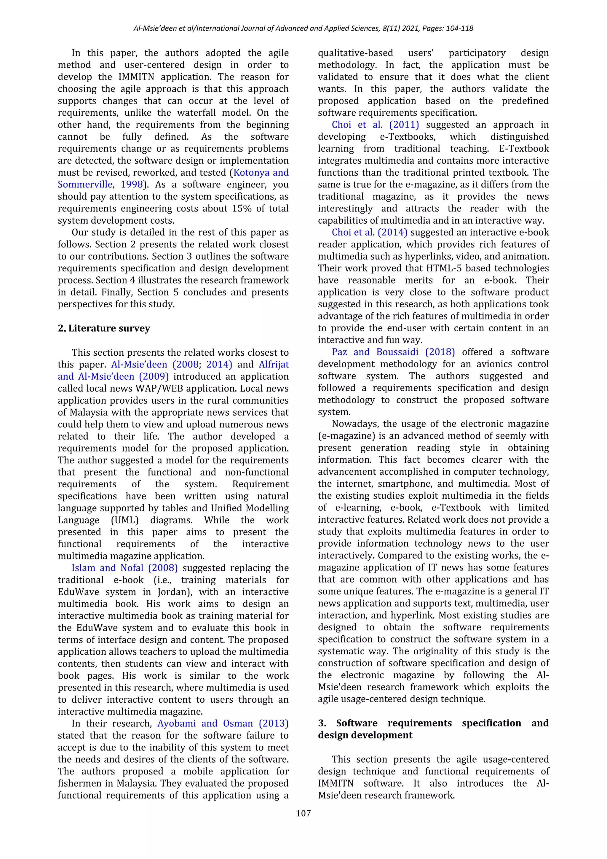 Constructing a software requirements specification and design for electronic IT news magazine ...