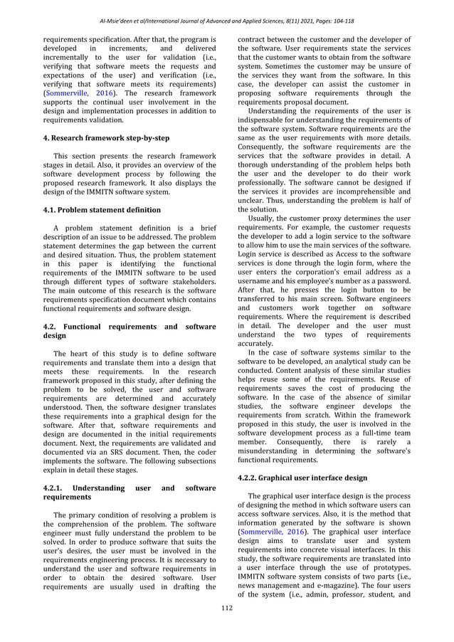 Constructing a software requirements specification and design for electronic IT news magazine ...