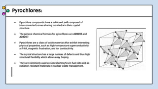 Using ML to predict the Space Groups of Pyrochlore compounds | PPT