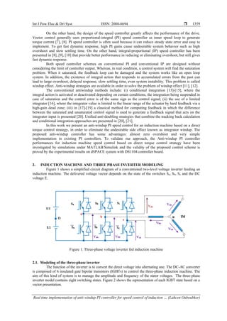 Real time implementation of anti-windup PI controller for speed control of induction machine ...