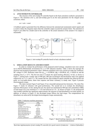 Real time implementation of anti-windup PI controller for speed control of induction machine ...
