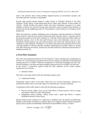 Message Propagation in Vehicular Ad hoc Networks under free flow and congested flow Scenarios | PDF