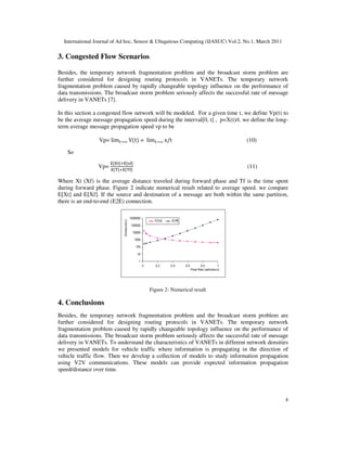 Message Propagation in Vehicular Ad hoc Networks under free flow and congested flow Scenarios | PDF