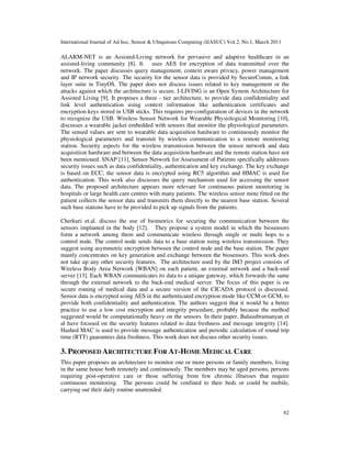 SECURITY ARCHITECTURE FOR AT-HOME MEDICAL CARE USING BODY SENSOR NETWORK | PDF