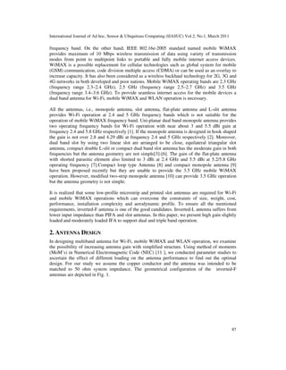 IMPEDANCE MATCHED COMPACT ZIGZAG MULTIBAND INVERTED-F ANTENNA FOR WI-FI ...