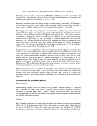 Curriculum Development of an Audio Processing Laboratory Course | PDF