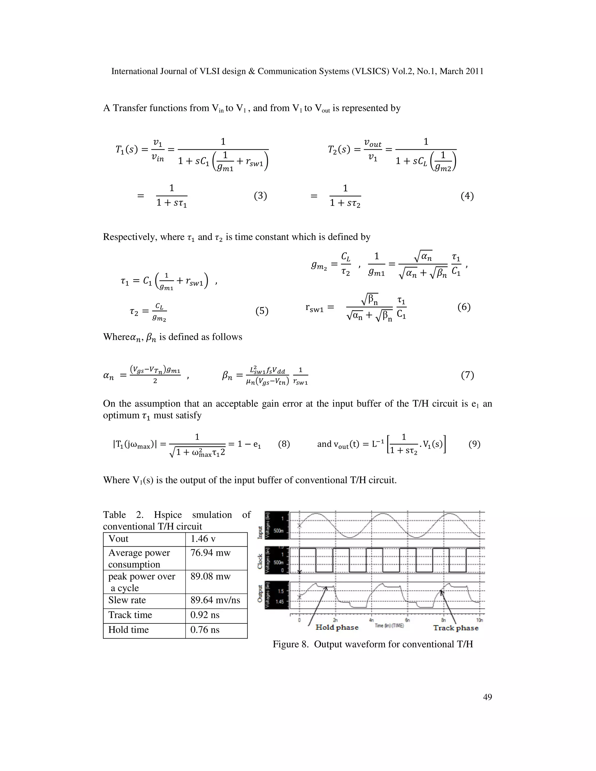 OPTIMIZATION TECHNIQUES FOR SOURCE FOLLOWER BASED TRACK-AND-HOLD CIRCUIT FOR HIGH SPEED WIRELESS ...