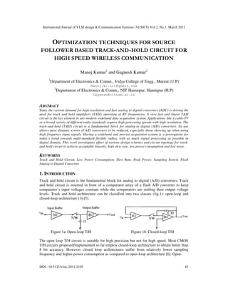 OPTIMIZATION TECHNIQUES FOR SOURCE FOLLOWER BASED TRACK-AND-HOLD CIRCUIT FOR HIGH SPEED WIRELESS ...