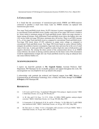 OPTIMIZATION TECHNIQUES FOR SOURCE FOLLOWER BASED TRACK-AND-HOLD ...