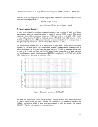Design of a high frequency low voltage CMOS operational amplifier | PDF