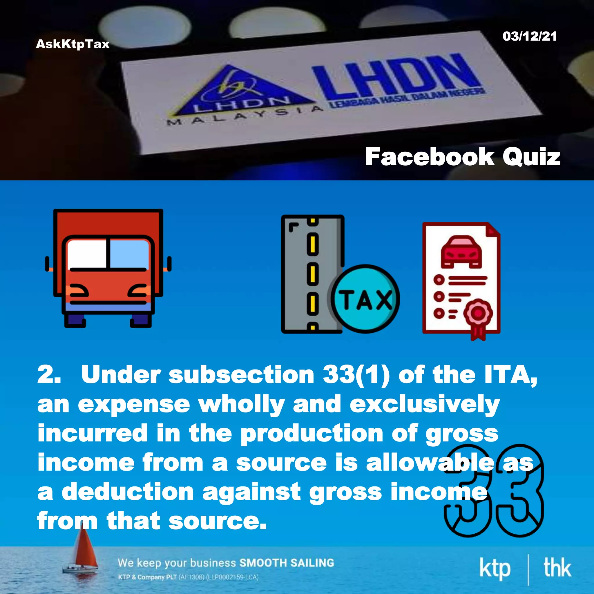 upkeep of motor vehicle expenses tax treatment | PPTX