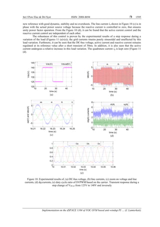 Implementation on the dSPACE 1104 of VOC-SVM based anti-windup PI Controller of a three-phase ...