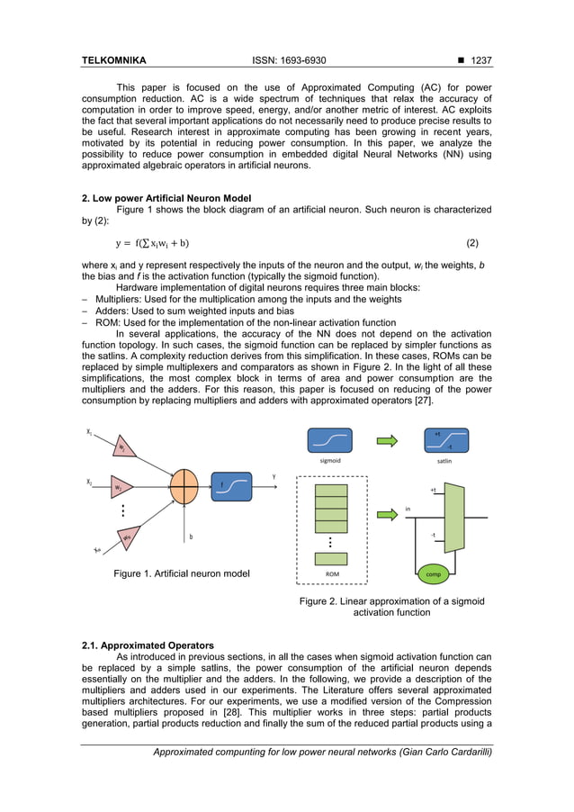 Approximated computing for low power neural networks | PDF