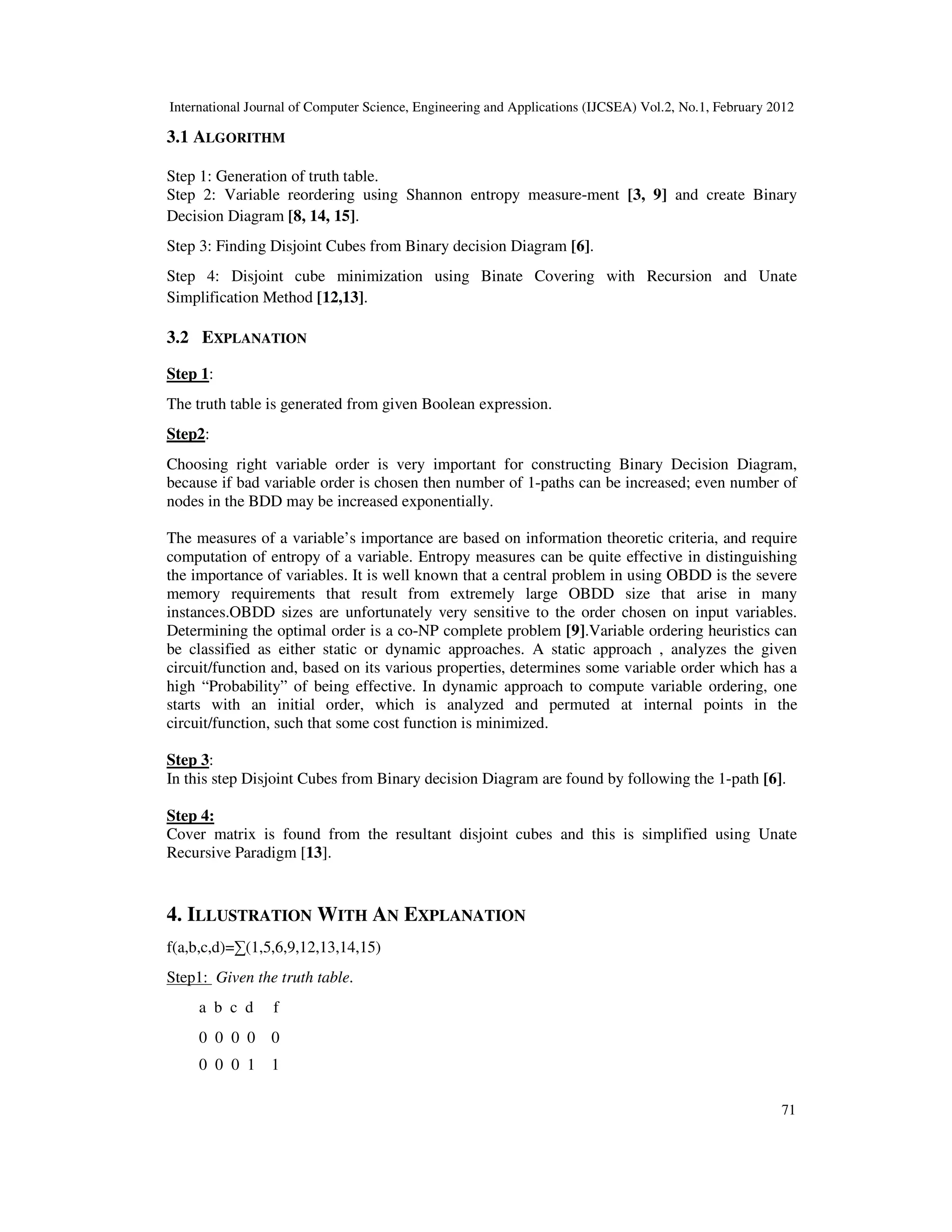ON AN OPTIMIZATION TECHNIQUE USING BINARY DECISION DIAGRAM | PDF