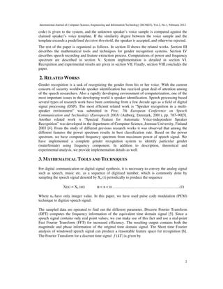 GENDER RECOGNITION SYSTEM USING SPEECH SIGNAL | PDF