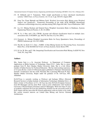 FUZZY WEIGHTED ASSOCIATIVE CLASSIFIER: A PREDICTIVE TECHNIQUE FOR HEALTH CARE DATA MINING | PDF