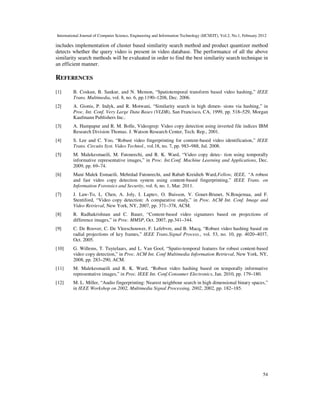 PERFORMANCE ANALYSIS OF FINGERPRINTING EXTRACTION ALGORITHM IN VIDEO COPY DETECTION SYSTEM | PDF