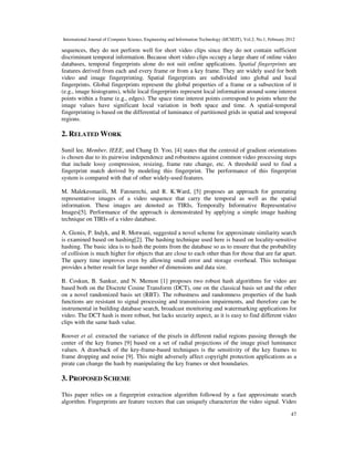 PERFORMANCE ANALYSIS OF FINGERPRINTING EXTRACTION ALGORITHM IN VIDEO COPY DETECTION SYSTEM | PDF