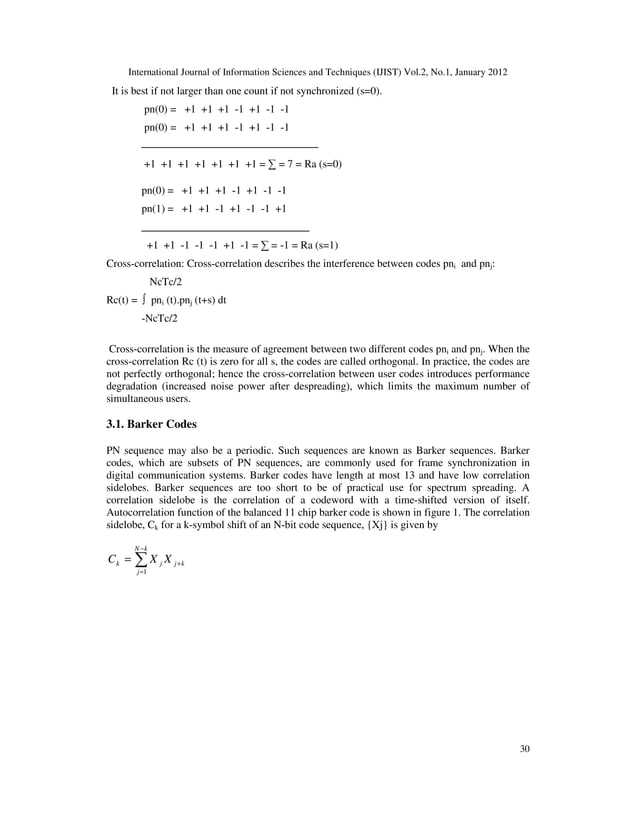 PERFORMANCE ANALYSIS OF BARKER CODE BASED ON THEIR CORRELATION PROPERTY IN MULTIUSER ENVIRONMENT ...