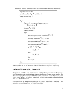 A PERSONALIZED WEB PAGE CONTENT FILTERING MODEL BASED ON SEGMENTATION | PDF