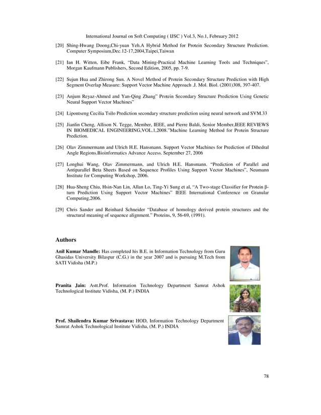 Protein Structure Prediction Using Support Vector Machine Pdf